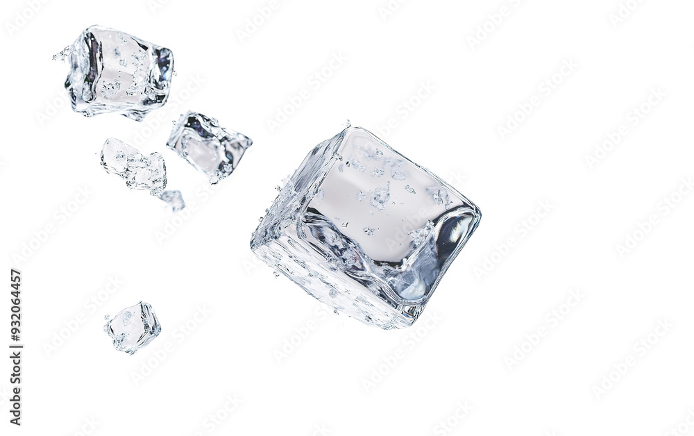Falling ice cube on transparent background, png Stock Photo | Adobe Stock