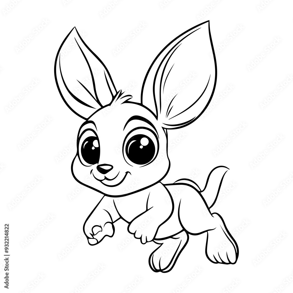 Kangaroo Coloring Page, Cute baby kangaroos cartoon character coloring ...
