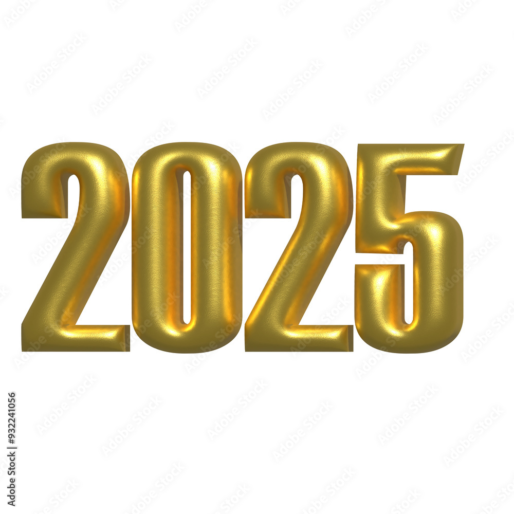 2025 golden balloon effect typo text design Stock Illustration | Adobe ...