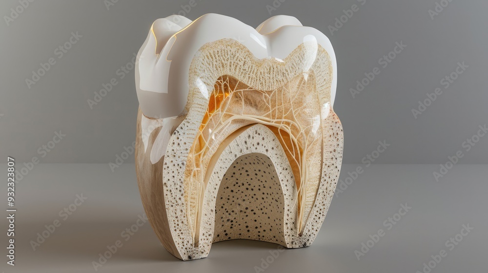 Dental development: tooth structure, nerve, a visible cartilaginous ...