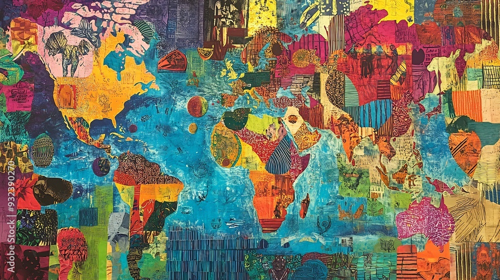 Creative art piece depicting the impact of globalization on local ...