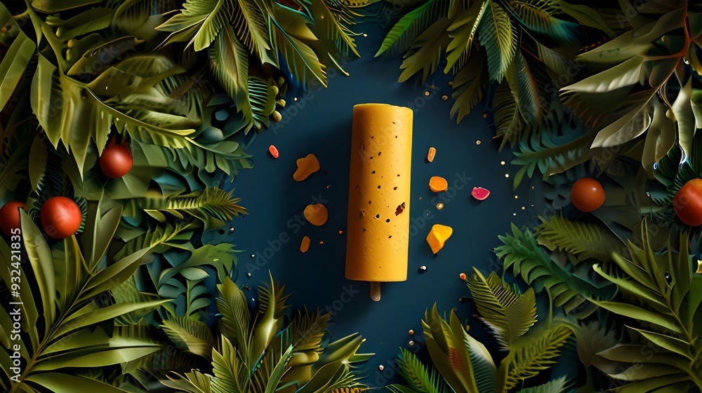 A close-up, 3D and HD image of Asian traditional sweet Malai Kulfi ...