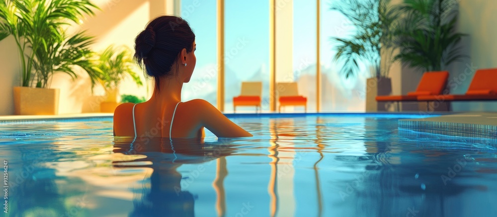 3D Cartoon Image of a Beautiful Young Woman Enjoying Relaxation in a ...
