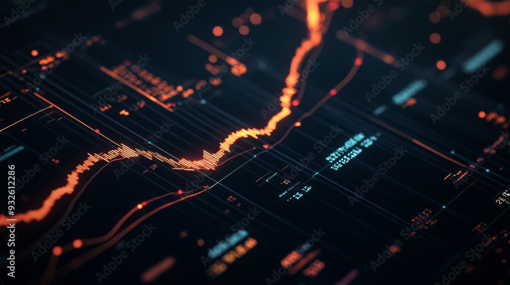 Detailed view of a financial graph showing currency exchange rates ...