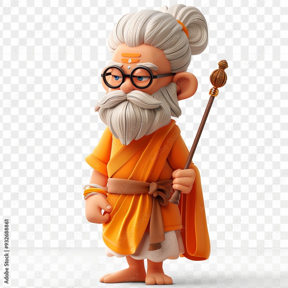 Cartoon 3D Guru Purnima 3D cartoon style. Isolated white background ...