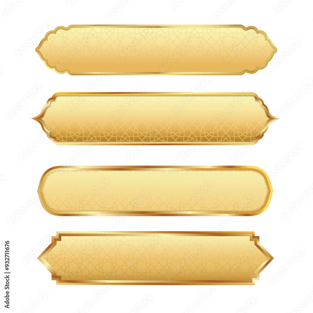 luxury golden arch islamic ornamental text box Stock Vector | Adobe Stock