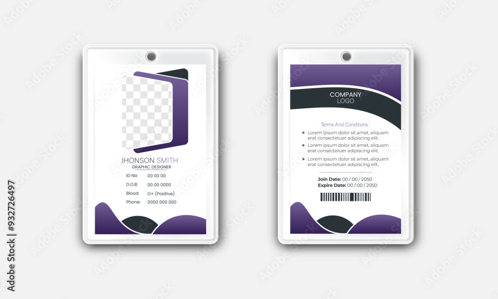 Modern and minimalist id card template. Creative id card design for ...