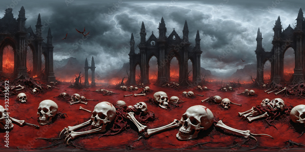 HDRI Hell Environment V3 Equirectangular Panorama 12 Stock Illustration ...