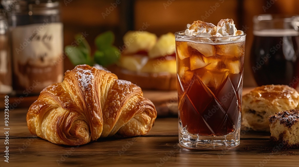A charming bakery set featuring assorted baked goods, including ...
