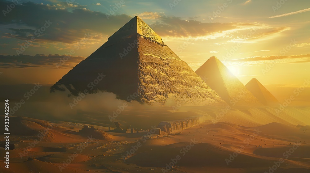 Great Pyramid of Giza in Egypt. Iconic Landmark of African Culture and ...