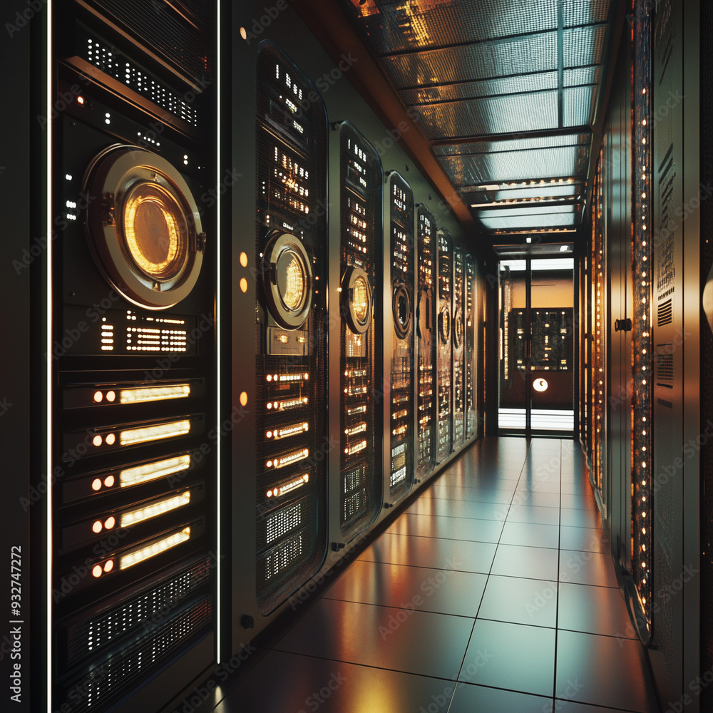 Mass Server racks in Hugh server room data center Stock Photo | Adobe Stock