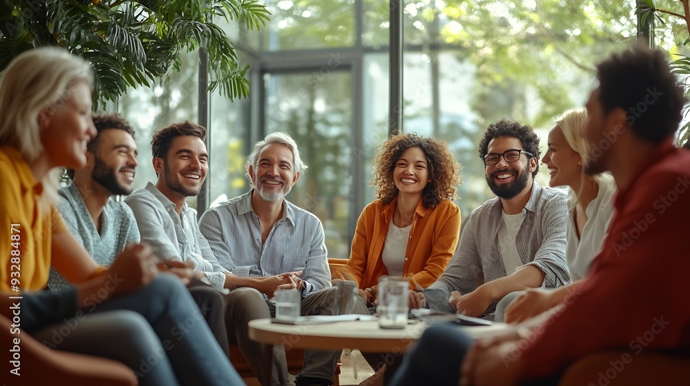 Team of happy diverse people meeting at professional business event ...