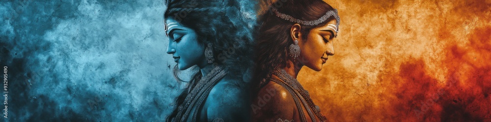 Abstract Trash Art Illustration of Lord Shiva and Goddess Parvati: AI ...