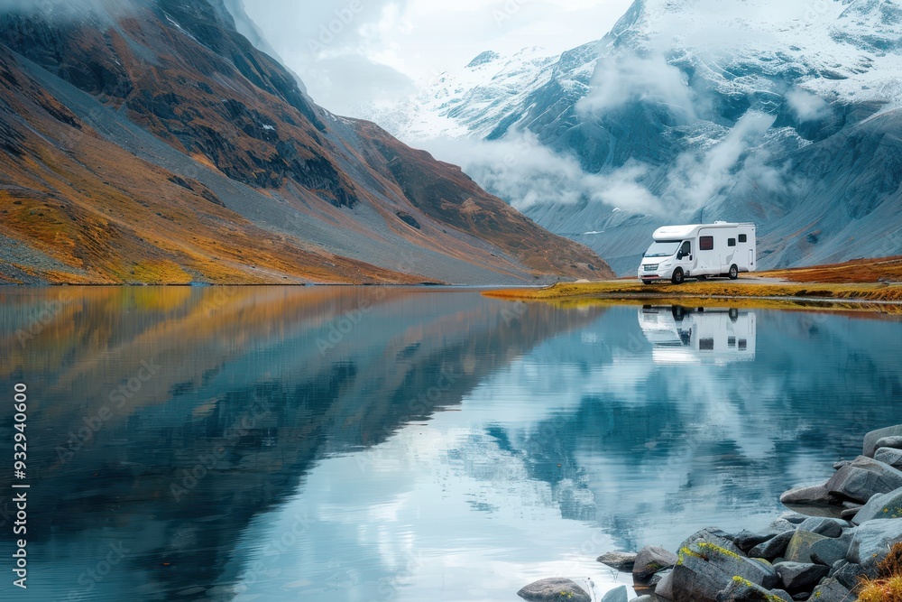 Travel by RV motorhome for stunning mountain scenery photos A beautiful ...