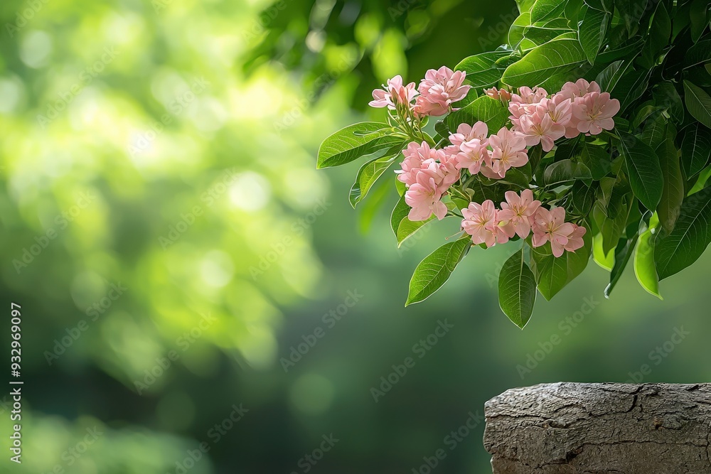 Lagerstroemia speciosa or Jarul tree, shown in isolation on a white ...