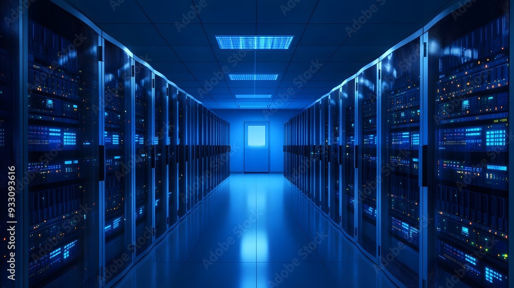 Overworking in computer server rooms, clustered server cabinets ...