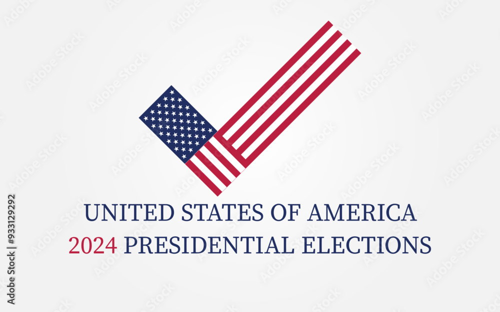 USA election poster with tick mark usa flag concept, US flag as check ...
