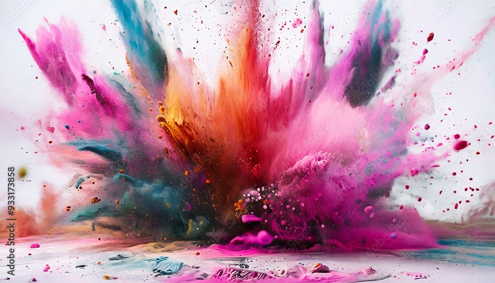 colorful powder explosion, splashing powder, abstract powder splatter ...