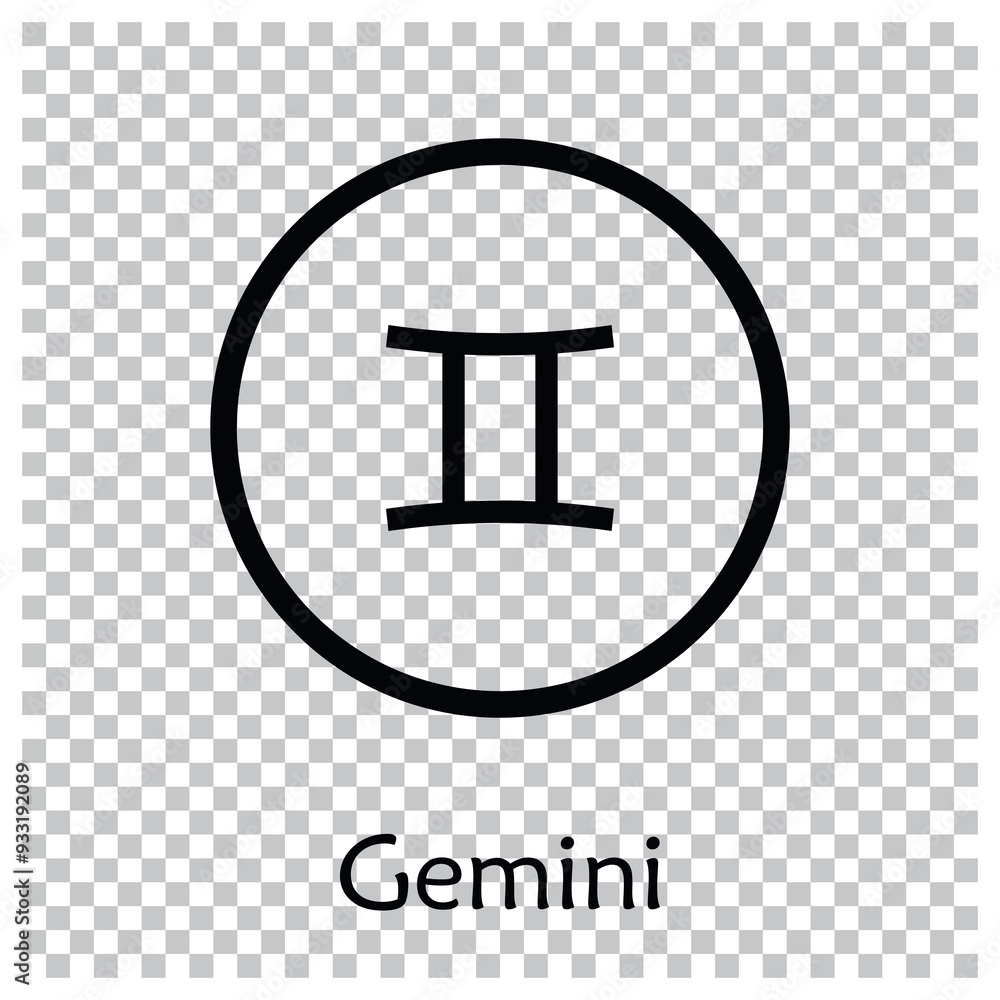 Gemini sign . Vector illustration. Gemini zodiac sign symbole on ...
