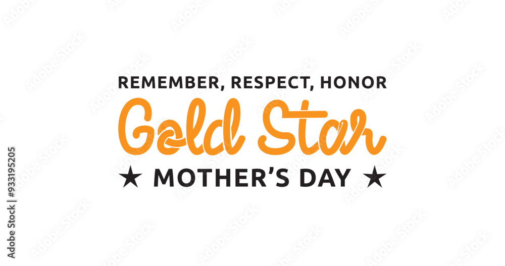 Gold Star Mothers Day text calligraphy vector illustration. Great for ...