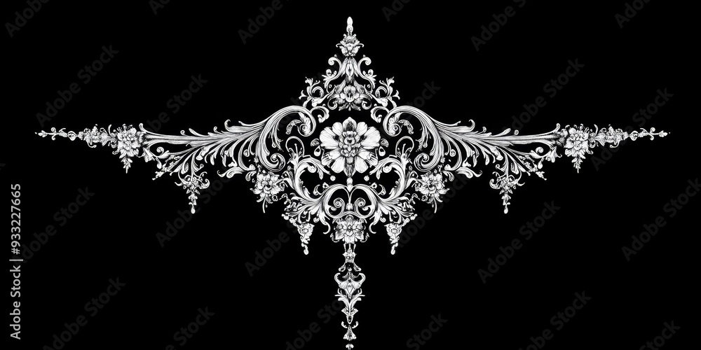 Elegant Victorian-Era Filigree Corners: Vintage Abstract Design ...