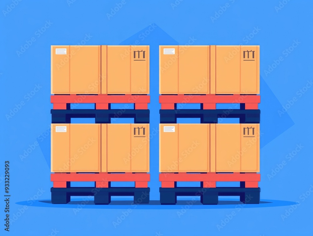 Flat design showcasing the optimization of supply chain logistics ...