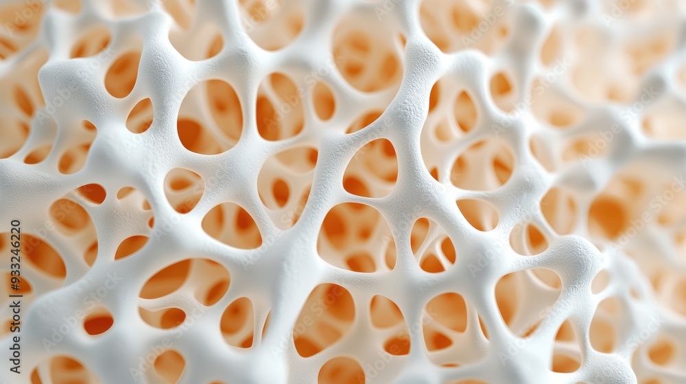Detailed Macro View of Trabecular Bone Tissue with Spongy Structure and Porosity, High ...