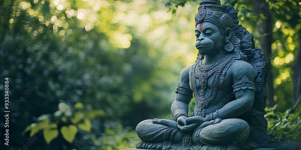Hanuman Statue in Forest Setting Stock Photo | Adobe Stock