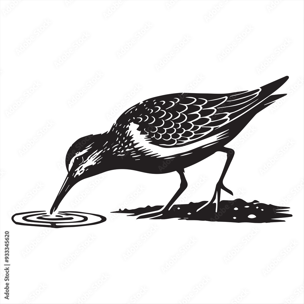 Common Sandpiper Silhouette - Sandpiper Birt Clipart, Common Sandpiper ...