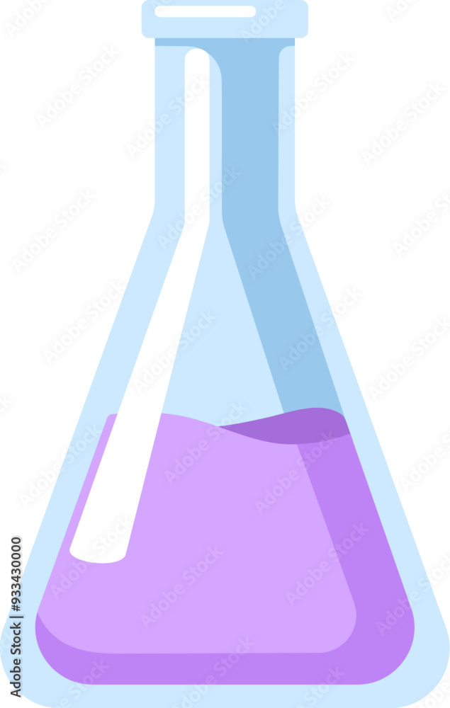 Chemical lab flask for laboratory experiment. Glassware, container ...