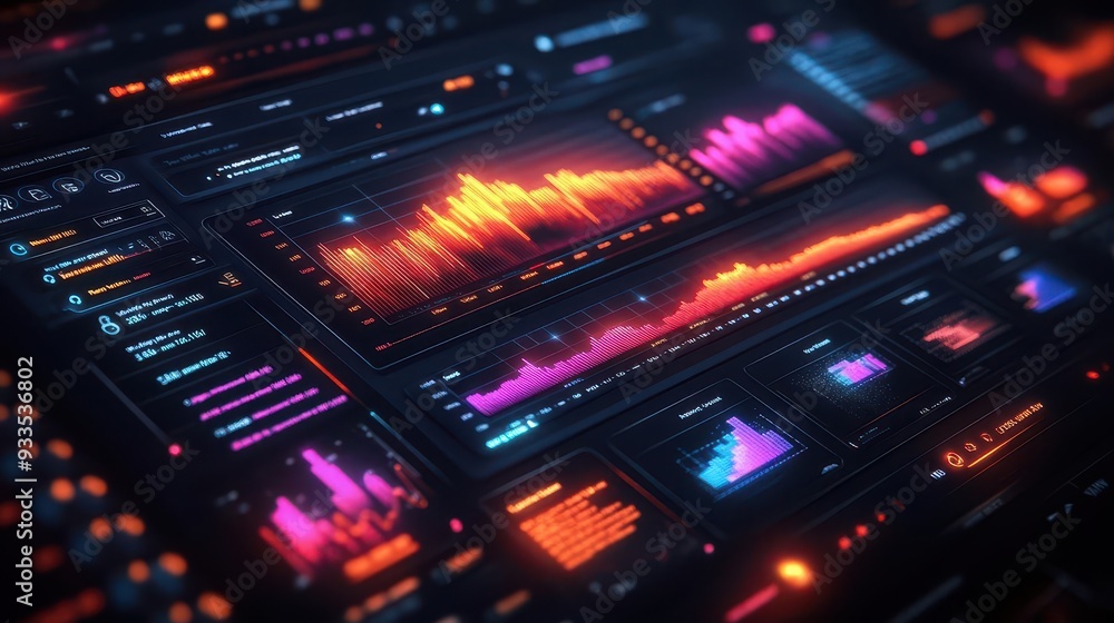 sleek intuitive kpi dashboard displaying vibrant data visualizations ...