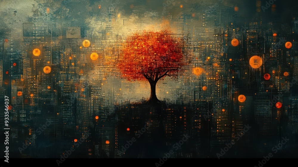 surreal collage merging symbols of education and intelligence abstract ...