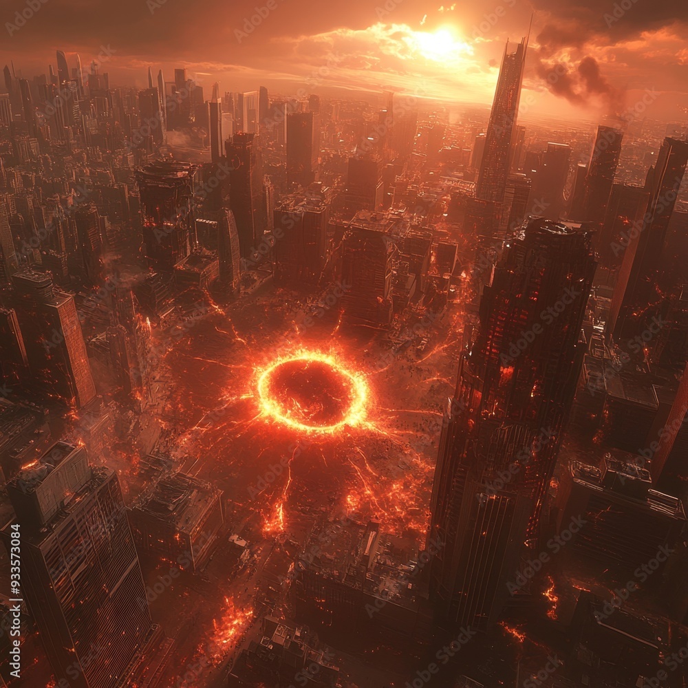 Epic 3D Apocalyptic Illustration: Global Nuclear War Aftermath. Spectacular Doomsday Concept Art ...