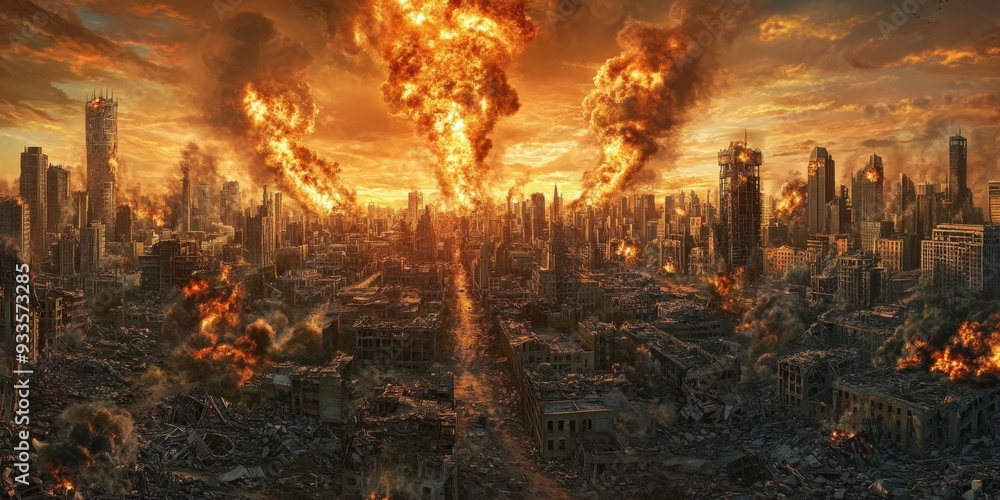 Epic 3D Apocalyptic Illustration: Global Nuclear War Aftermath ...