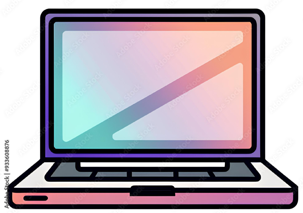 Laptop Icons: Minimalist Flat Design: A simple and modern laptop icon ...