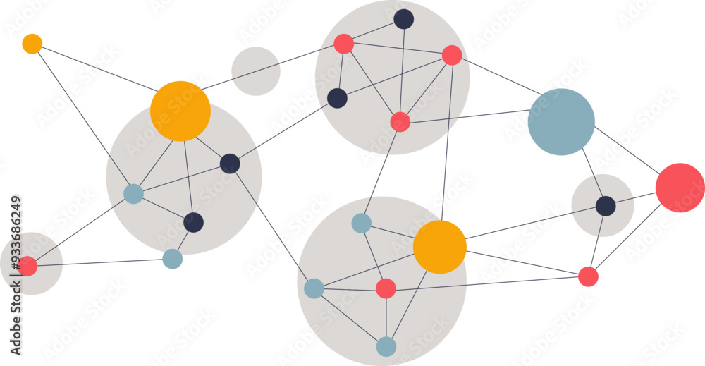 Abstract network grid with interconnected nodes and lines symbolizing ...