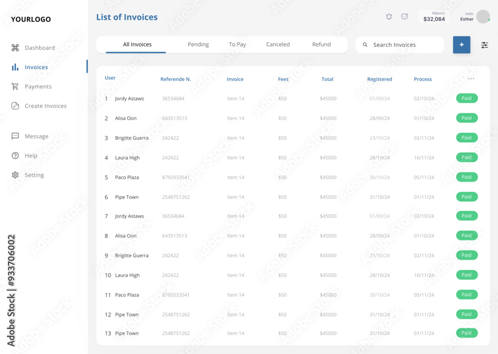 Billing Summary, Invoice Dashboard,Payment CMS, Billing Web Application ...