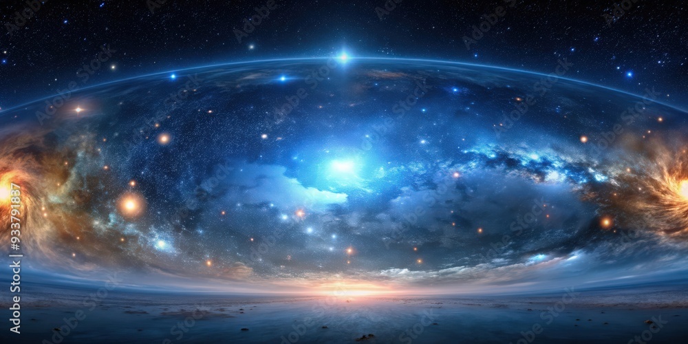 360 degree space background with stars panorama, HDRI, spherical ...