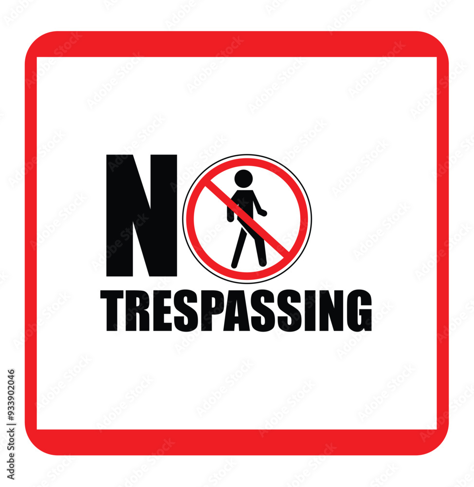 Printable No Trespassing Door Sign A4 Template - Download from Poster ...