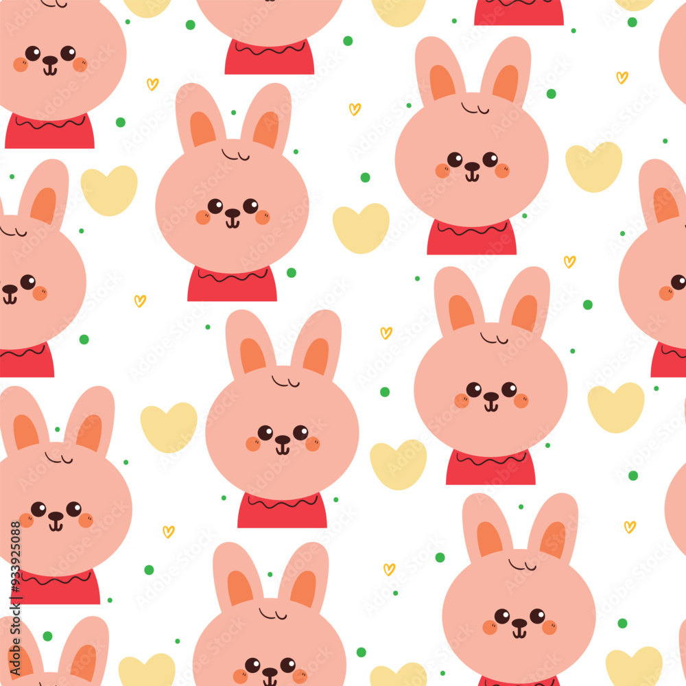 seamless pattern cartoon bunny. cute animal wallpaper for fabric print ...