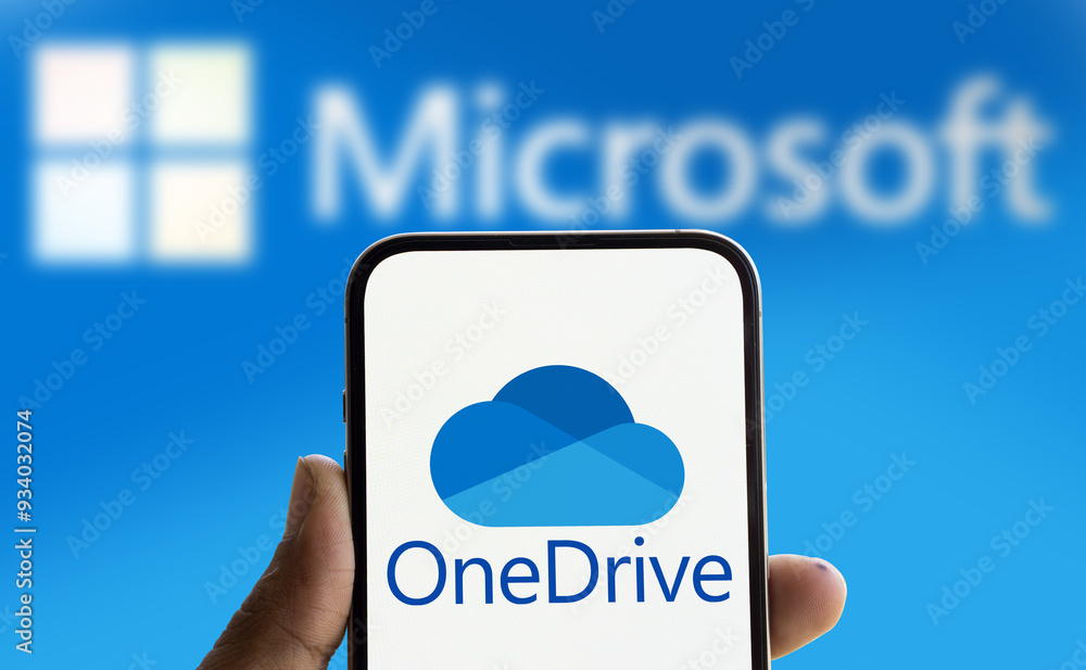 Dhaka, Bangladesh- 22 Aug 2024: Microsoft OneDrive logo is displayed on ...