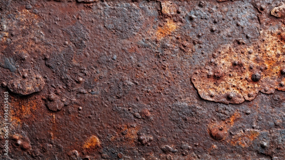 A close-up of a rusty metal surface showcasing rich textures and a ...