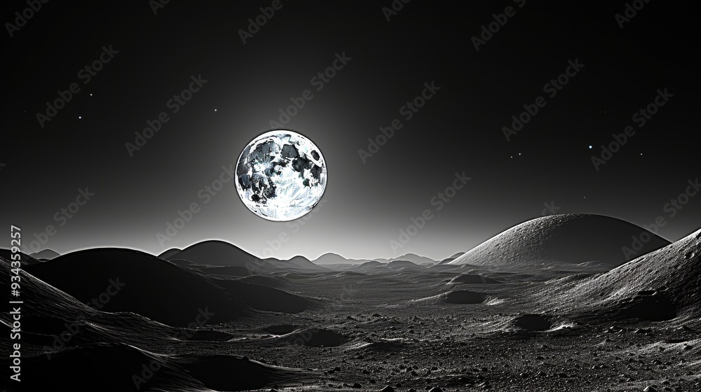 Grayscale moon crater texture space exploration and geology concept ...