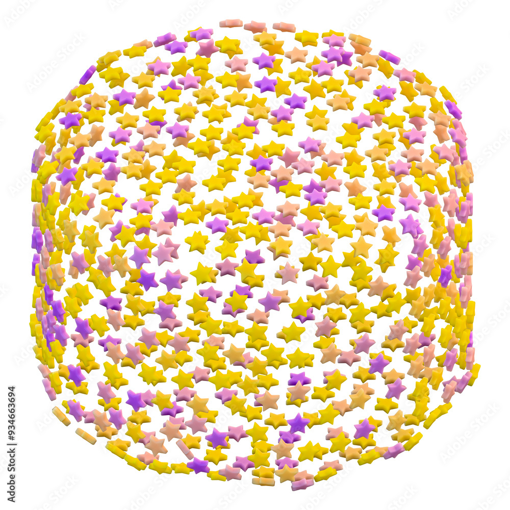Three-dimensional floating geometrical stars shaped particles with ...
