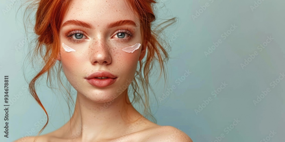 Stunning young woman with red hair and exposed shoulders showcasing fox ...