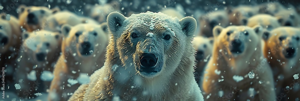 Polar bears isolated shrinking ice caps a stark image of the effects of ...