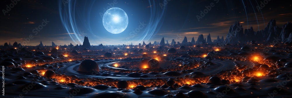 Gravitational pull of a black hole shown as a 3D spiral vortex with 2D ...