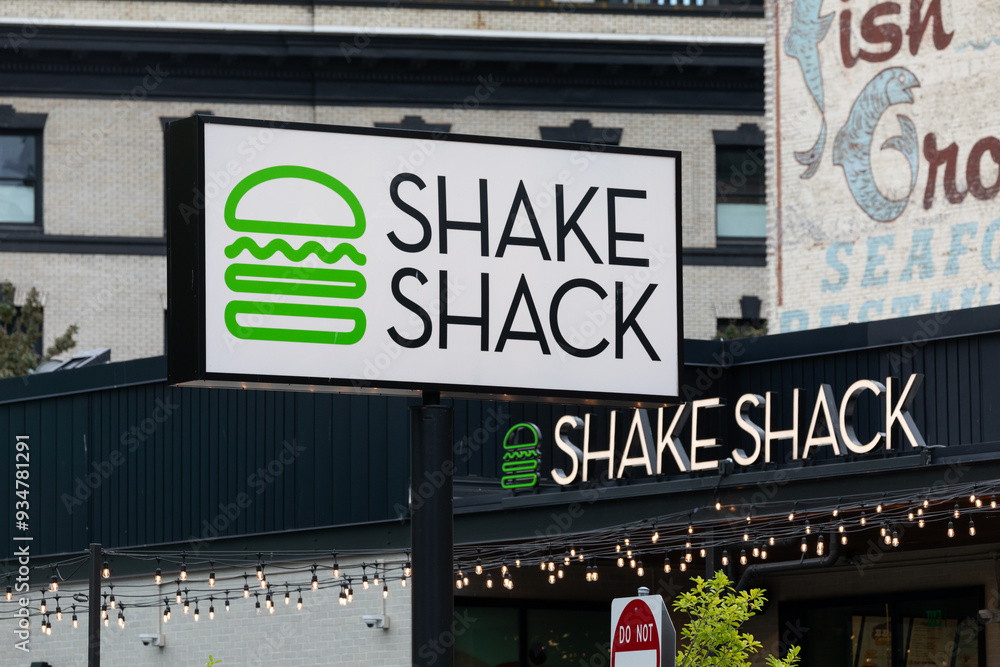 Portland, OR, USA - Aug 12, 2024 - Shake Shack famous fast food ...
