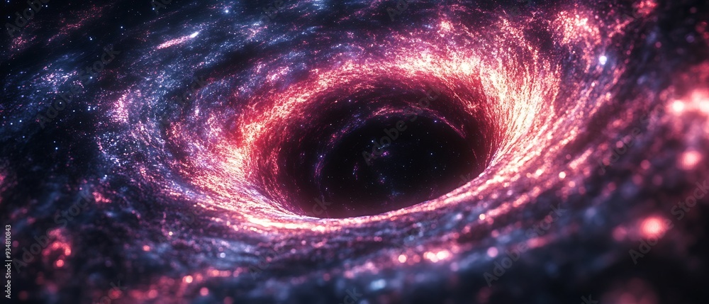 Black hole visualized in a detailed infographic where a 3D wormhole ...