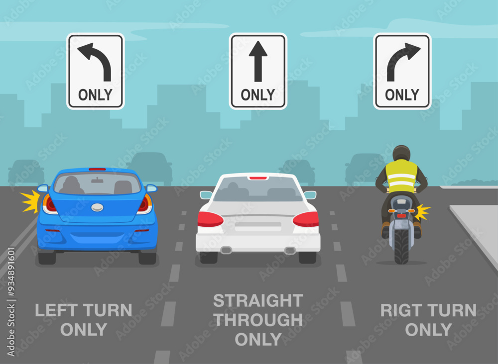 Safe driving tips and traffic regulation rules. United States road ...